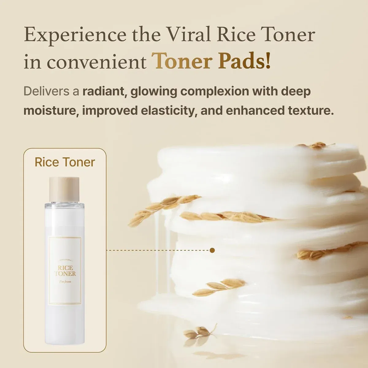 I’m From Rice Toner Pad 140ml Brightening & Hydrating Toner Pads